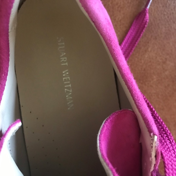 Stuart Weitzman | Shoes | Stuart Weitzman Hot Pink Suede Sneakers ...